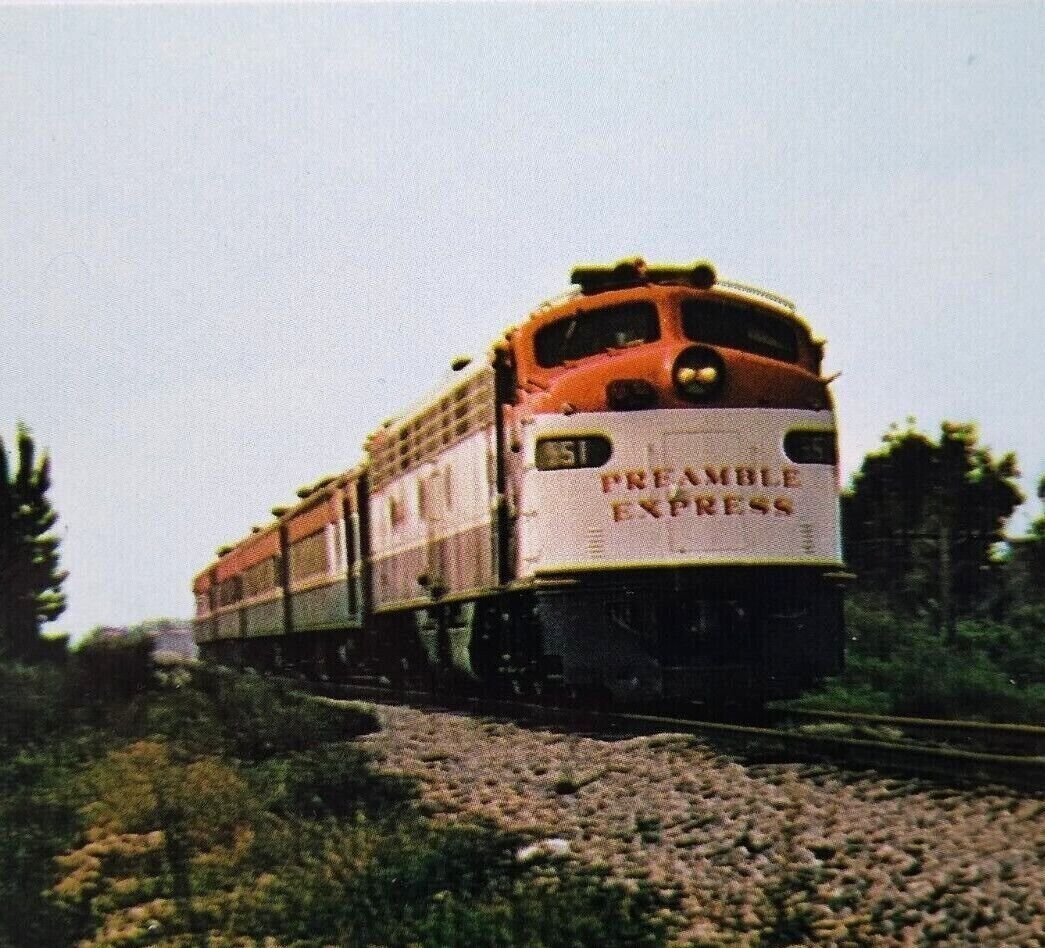 Railroad Postcard Train Locomotive Preamble Express 951 Red White Blue ...