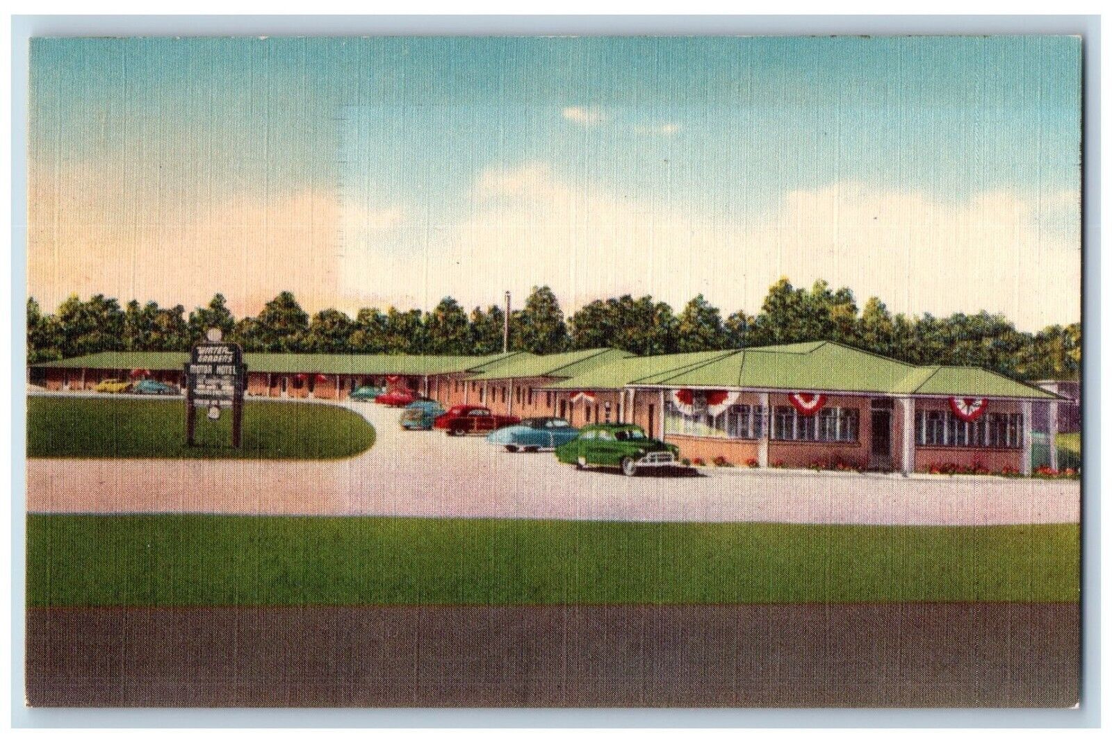 Mobile Alabama Postcard Winter Gardens Motor Hotel Exterior 1940 ...