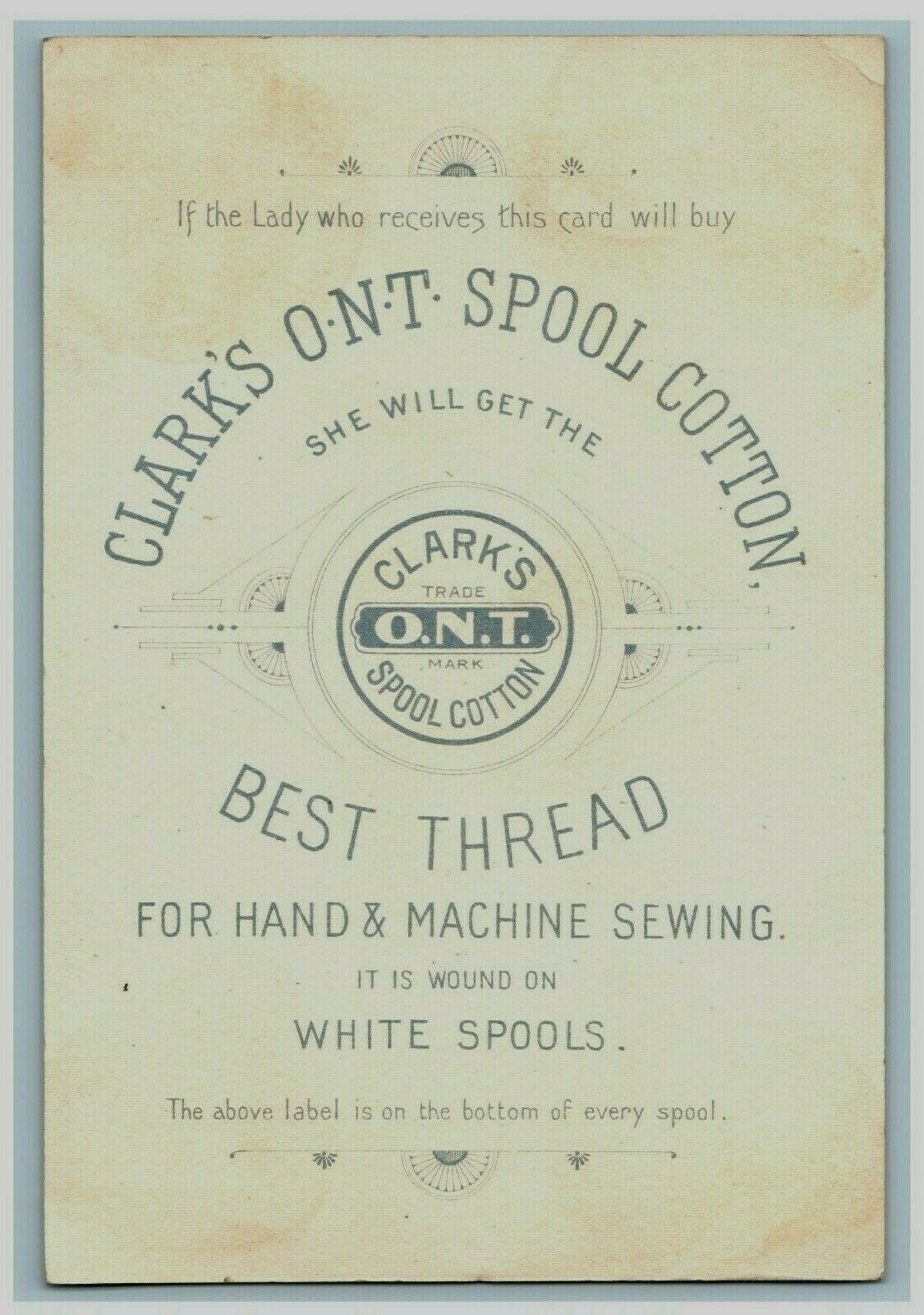 1880's-90's Clark's ONT Spool Cotton Thread Niagara Falls Rainbow Fab ...