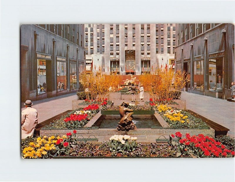 Postcard The Channel Gardens, Rockefeller Center, New York City, New ...
