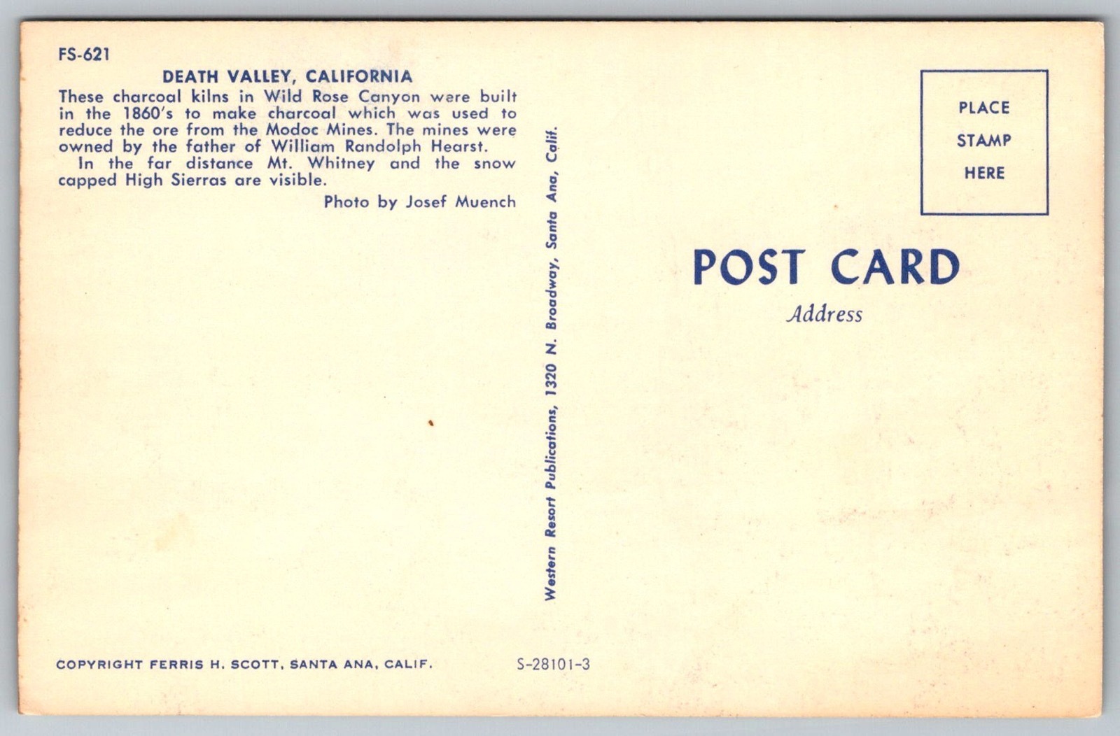 Death Valley California CA Charcoal Kilns Wild Rose Canyon Mt Whitney ...