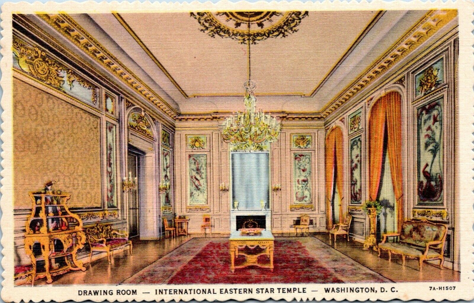 Washington DC Postcard 1940 International Eastern Star Temple Interior ...