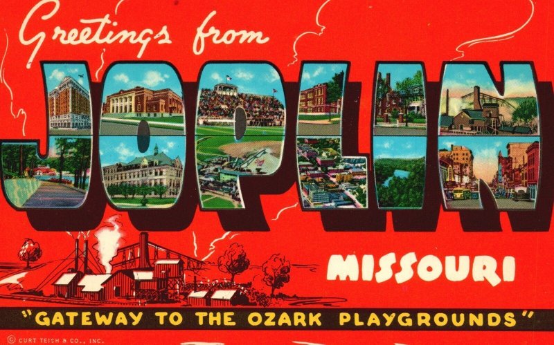 Vintage Postcard Greetings From Joplin Missouri Gateway to the Ozark ...