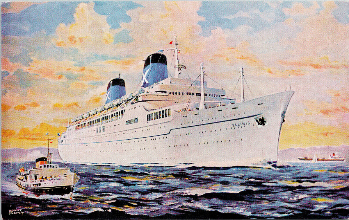 RHMS 'Ellinis' Chandris Lines Ship Postcard G20 | Topics ...