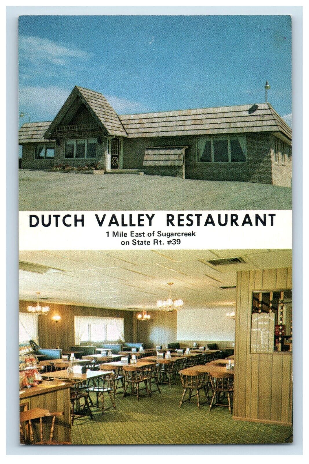 Vintage Dutch Valley Restaurant Sugarcreek On State Rt. #39. Postcard ...