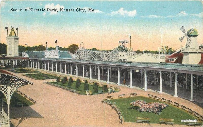 C-1910 Amusement Roller Coaster Electric Park Kansas City Missouri Hall ...