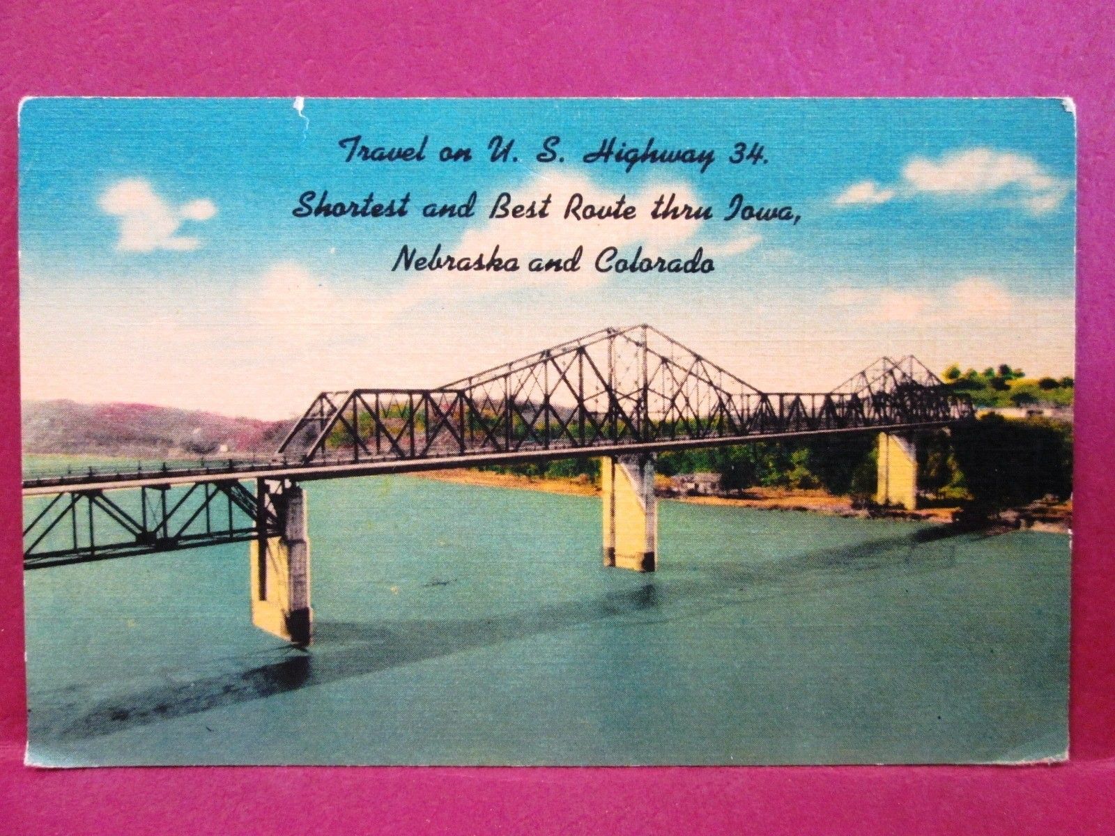 Postcard NE Plattsmouth US Highway 34 Bridge Over Missouri River ...