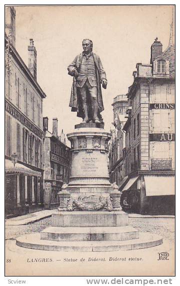 Statue De Diferot, Diderot Statue, Langres (Haute Marne), France, 1900 ...