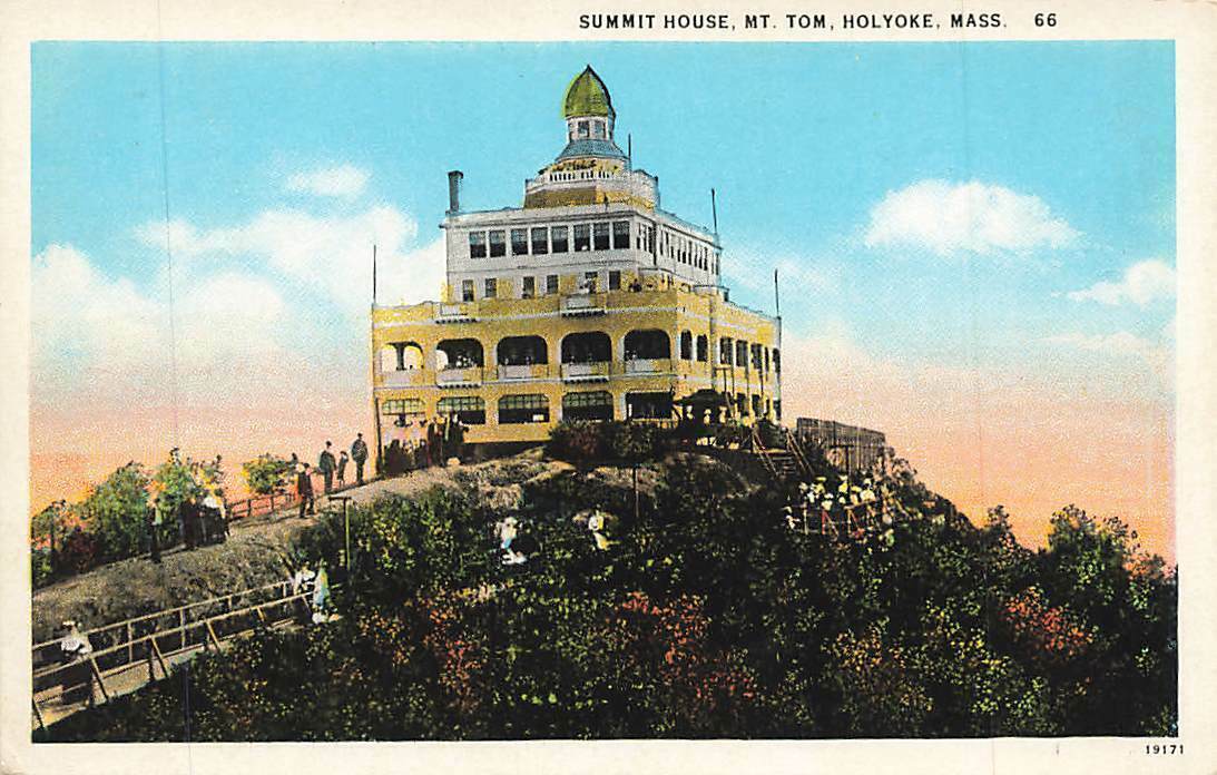 Mt Tom Summit House People White Border Holyoke Mass MA VTG P68 ...