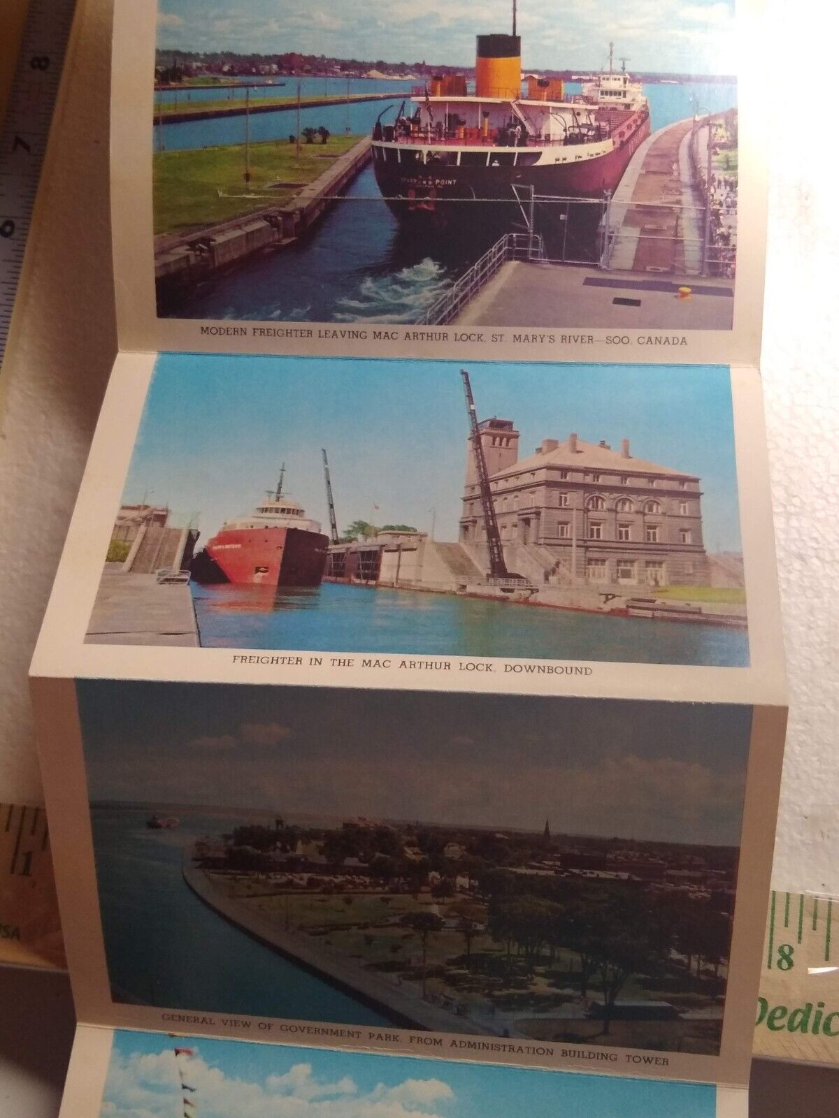 Postcard Folder Modern Freighter In The Mac Arthur Lock, Sault Ste ...