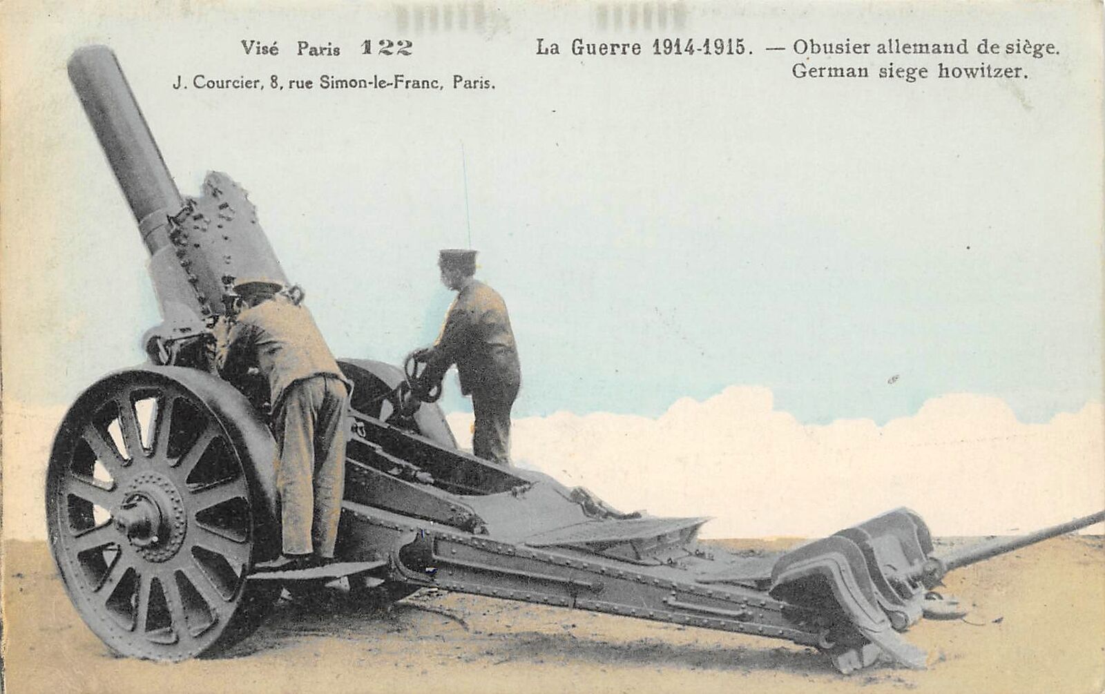 German Siege Howitzer Artillery Gun Battery World War I postcard ...