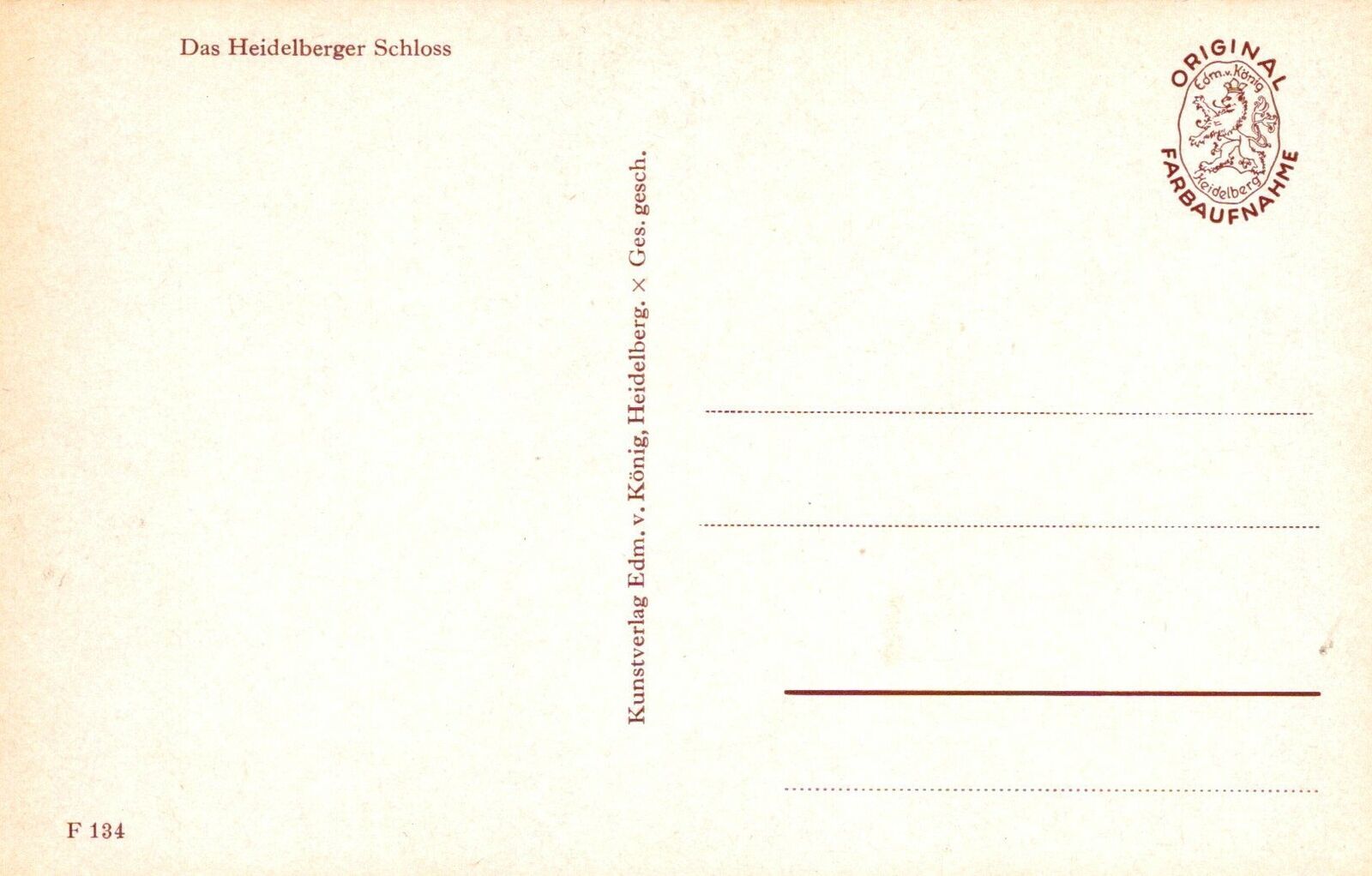Vintage Postcard the Heidelberg Castle and Surrounds View Form the ...