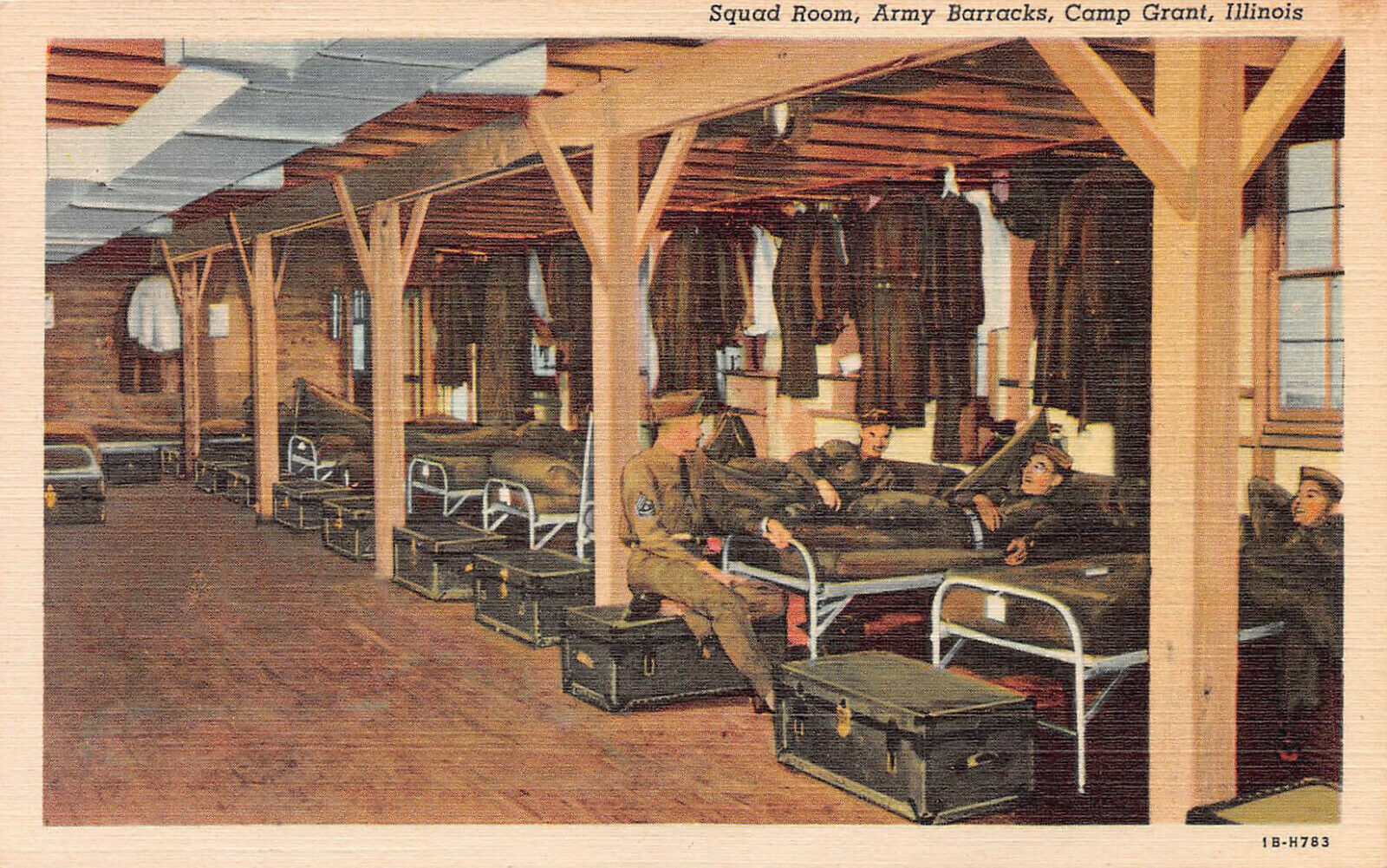 Squad Room U.S. Army Barracks Camp Grant Illinois World War II Era ...