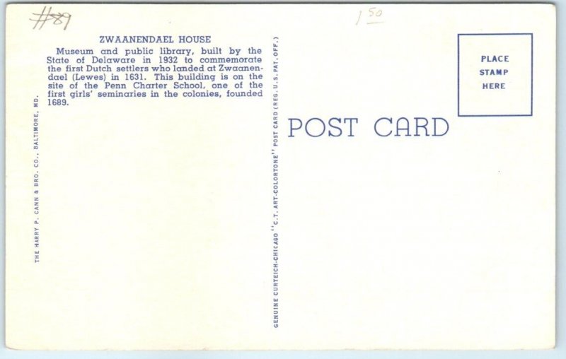 Zwaanendael House, a Memorial of the First Settlement - Lewes, Delaware ...