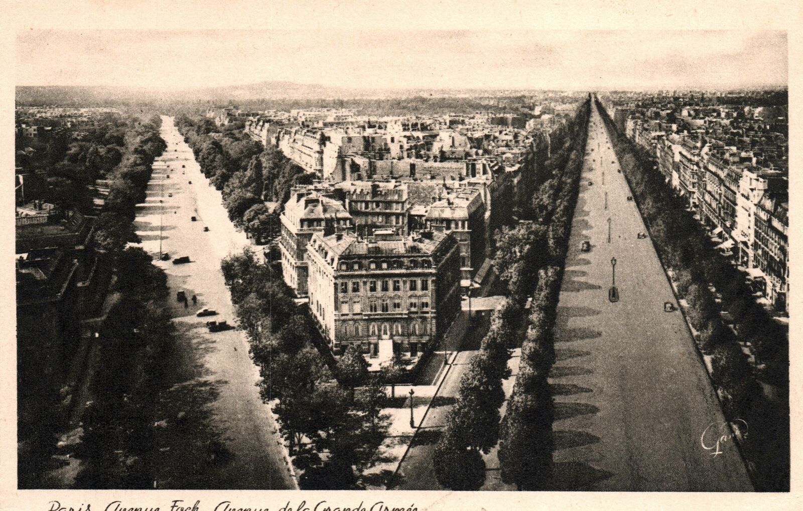 Vintage Postcard Bird's EYE View of Avenue Foch Intersection Paris 1920 ...
