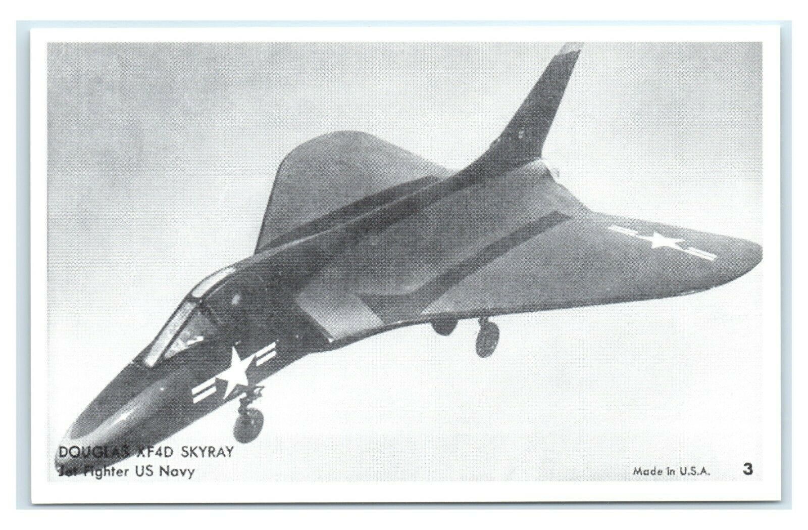 Postcard Douglas KF4D Skyray Jet Fighter US Navy b&w aircraft M52 ...