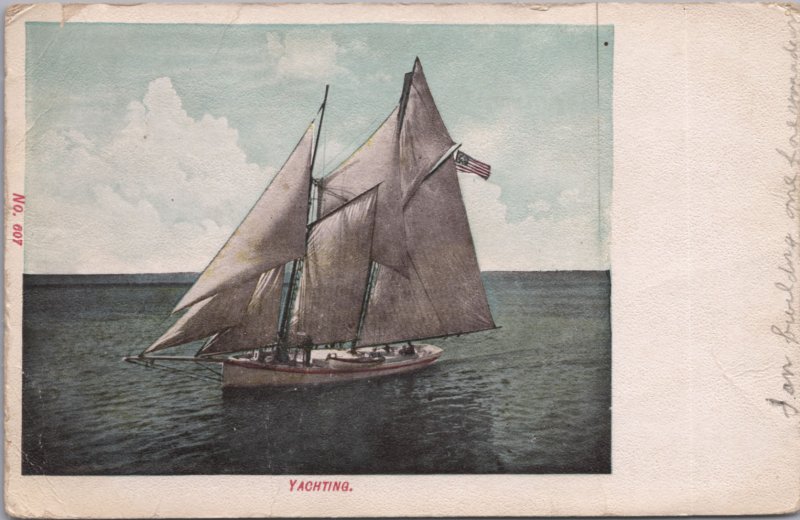 Yachting, A fully rigged Schooner Heeling to the right- 1907 | Other ...
