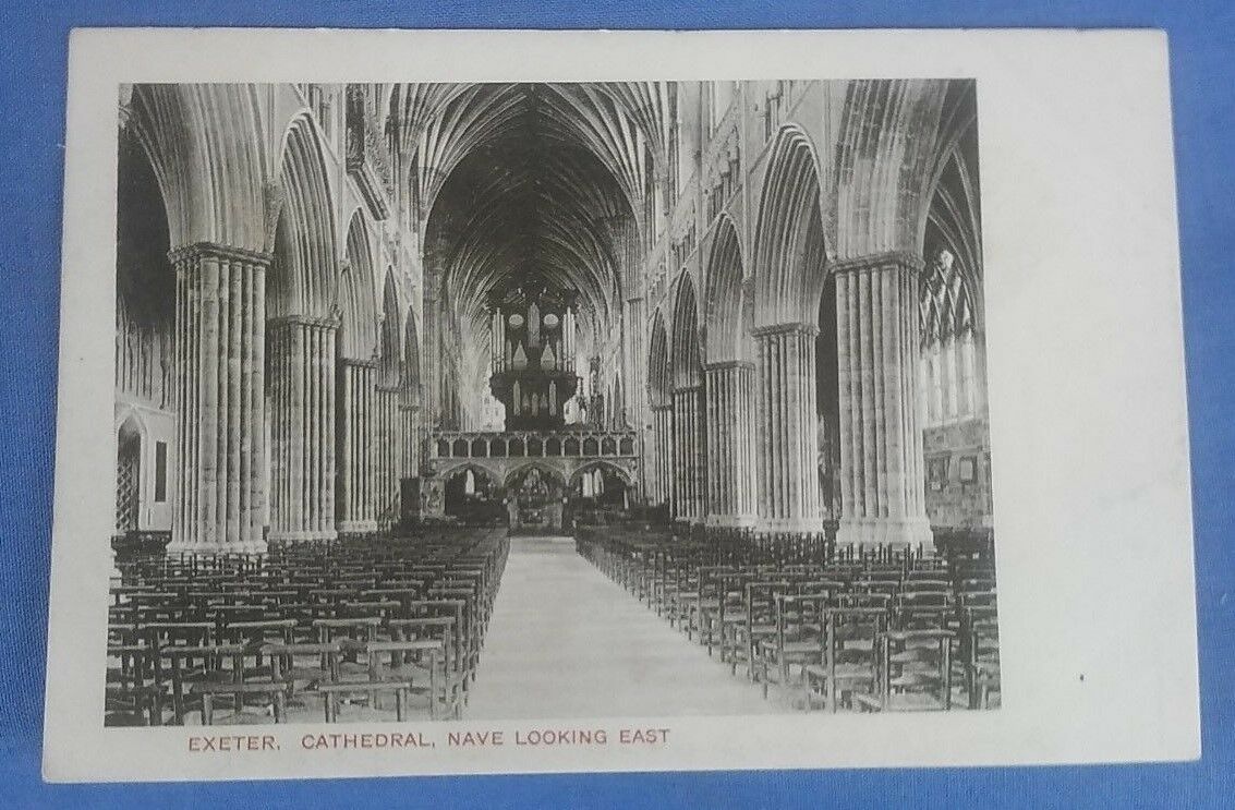 Vintage Postcard Exeter Cathedral Nave Looking East Devon C1B | Europe ...