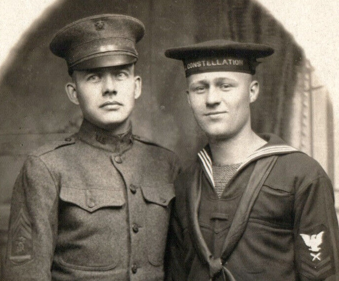 WWI US Army Quartermaster Corps QMC USS Constellation Sailor RPPC ...