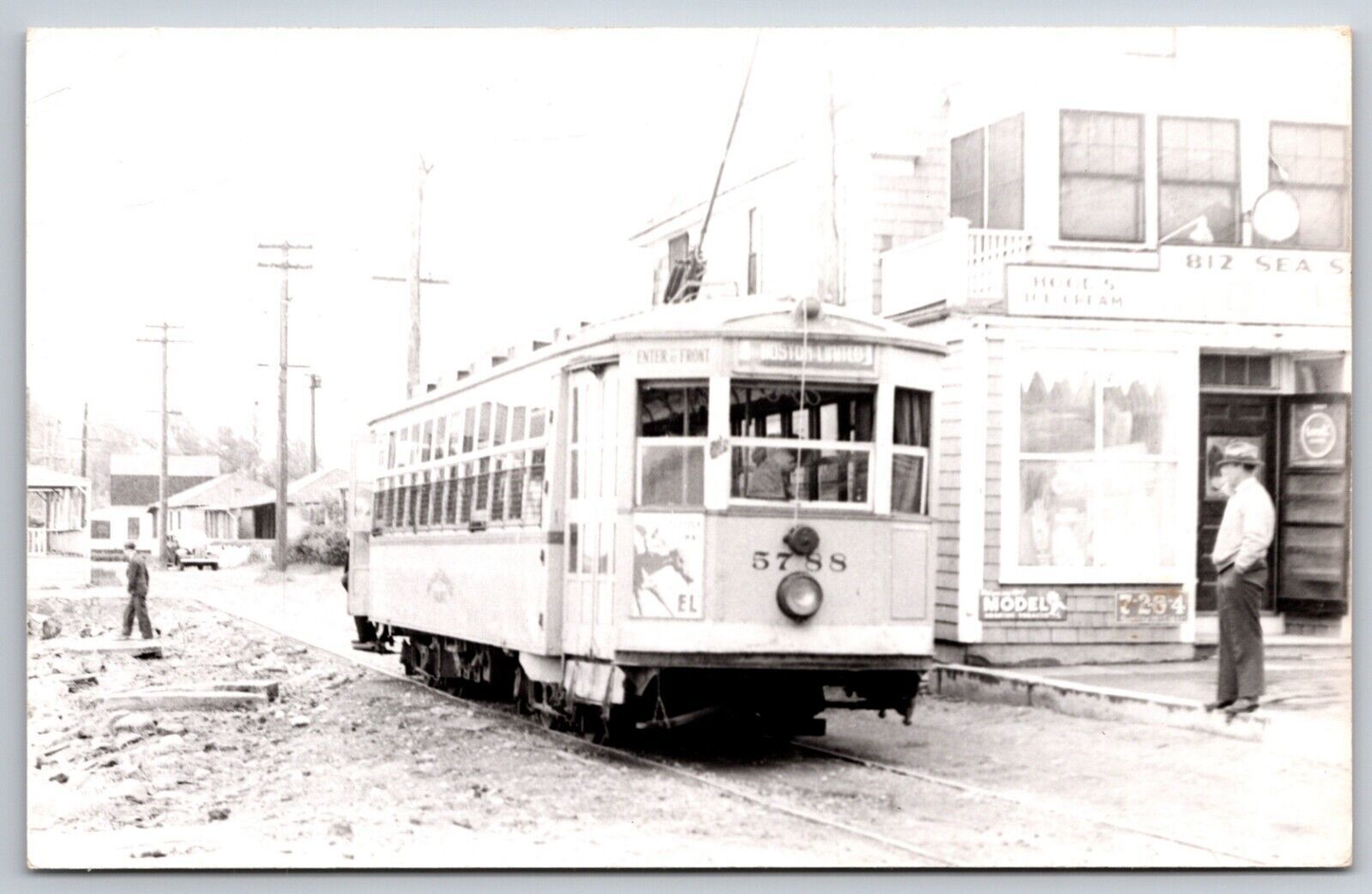 RPPC EMSR Streetcar 5788 Eastern Mass St Railway UNP 1930s Postcard G15 ...