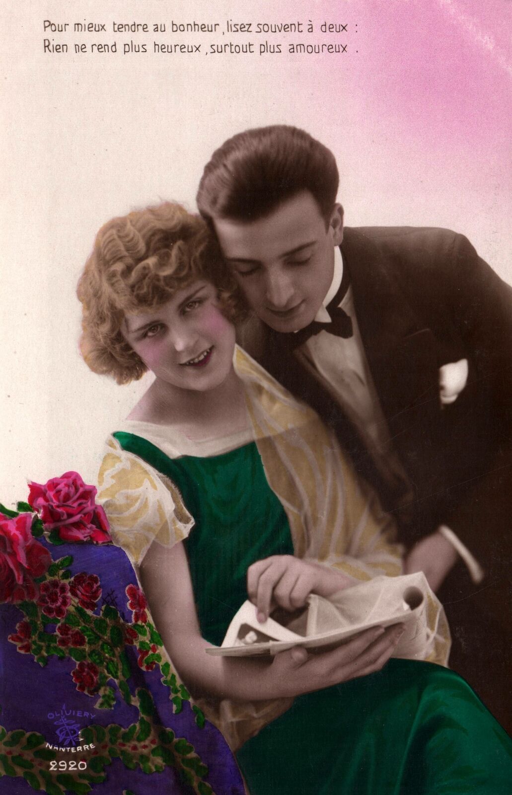 Vintage Postcard Handsome Couple In-Period Dress Chromic-Color Dated ...