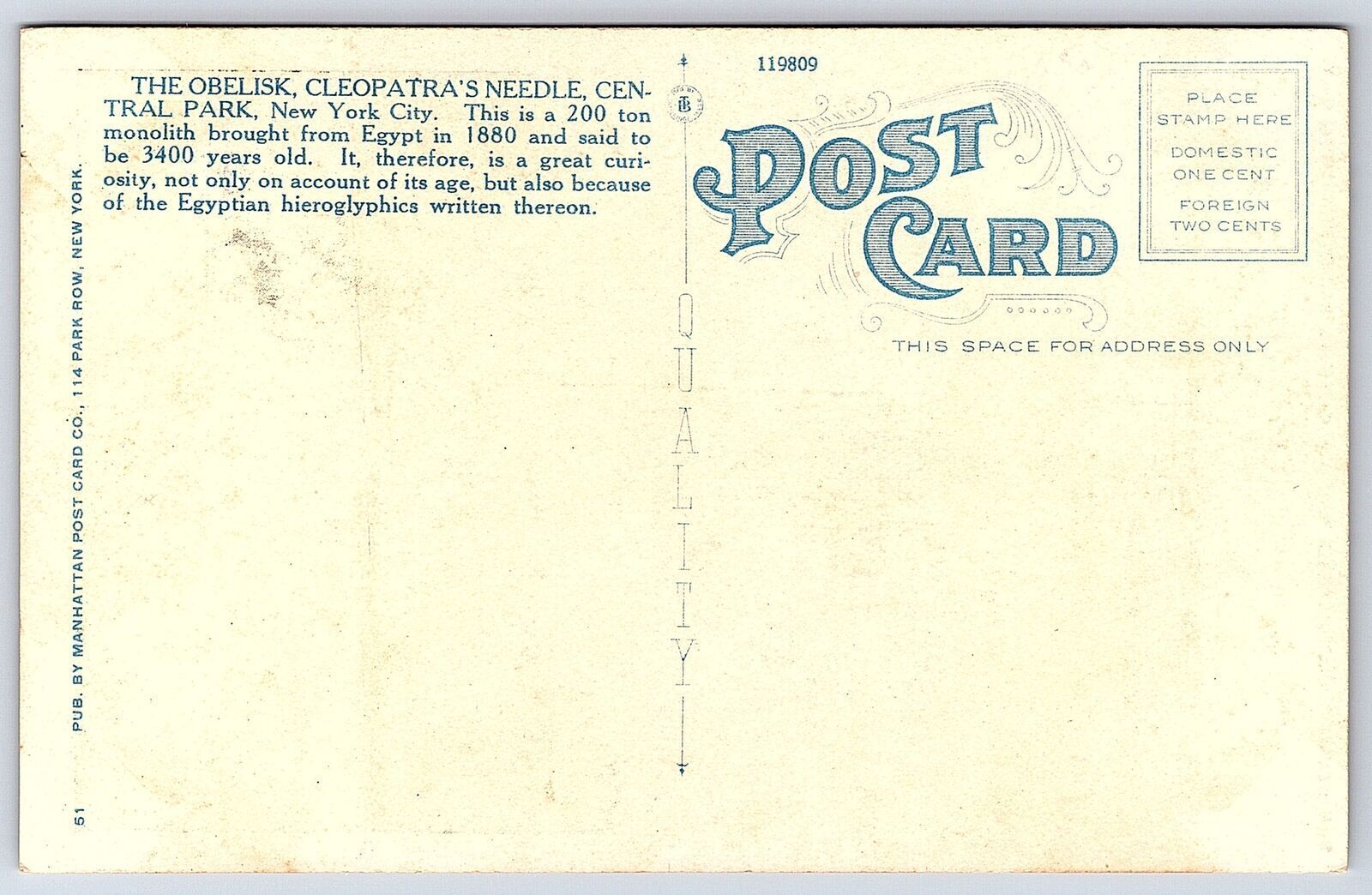 The Obelisk Cleopatra's Needle Central Park New York City NYC Monument ...