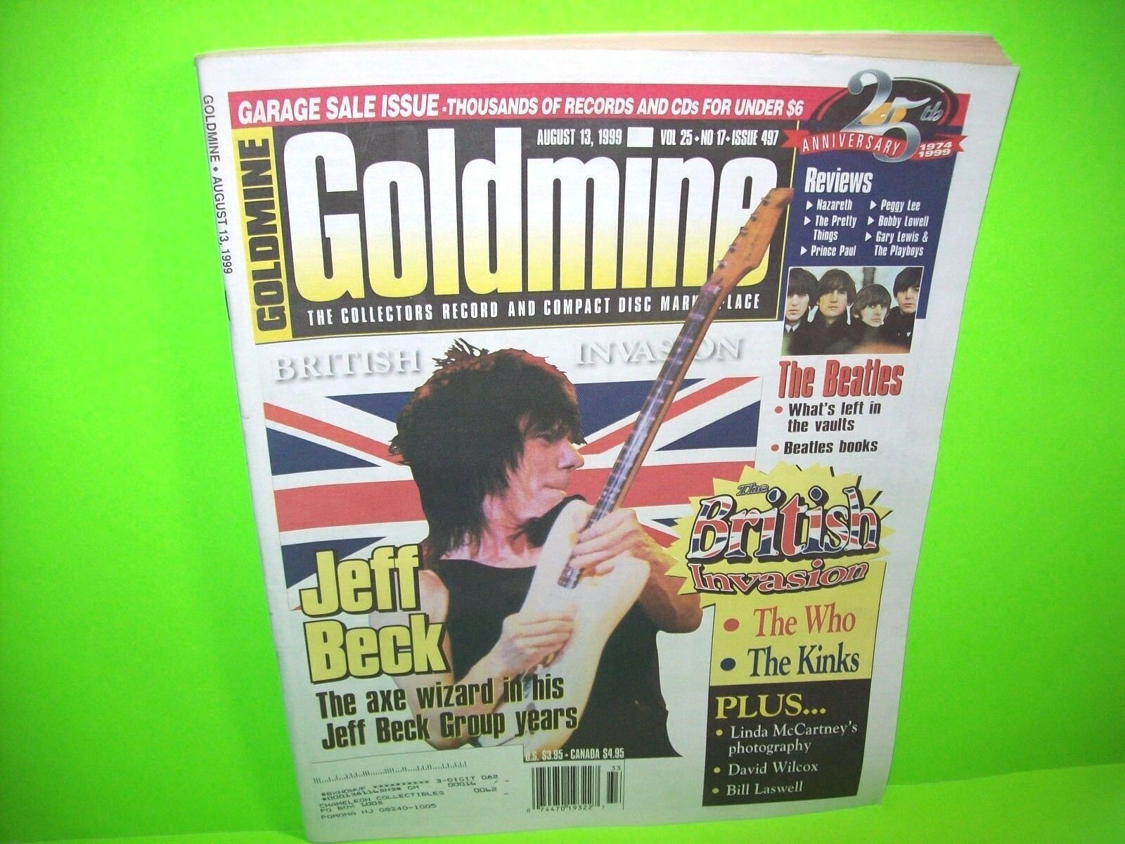 Jeff Beck Cover Goldmine Magazine 1999 Issue British Invasion The Who ...