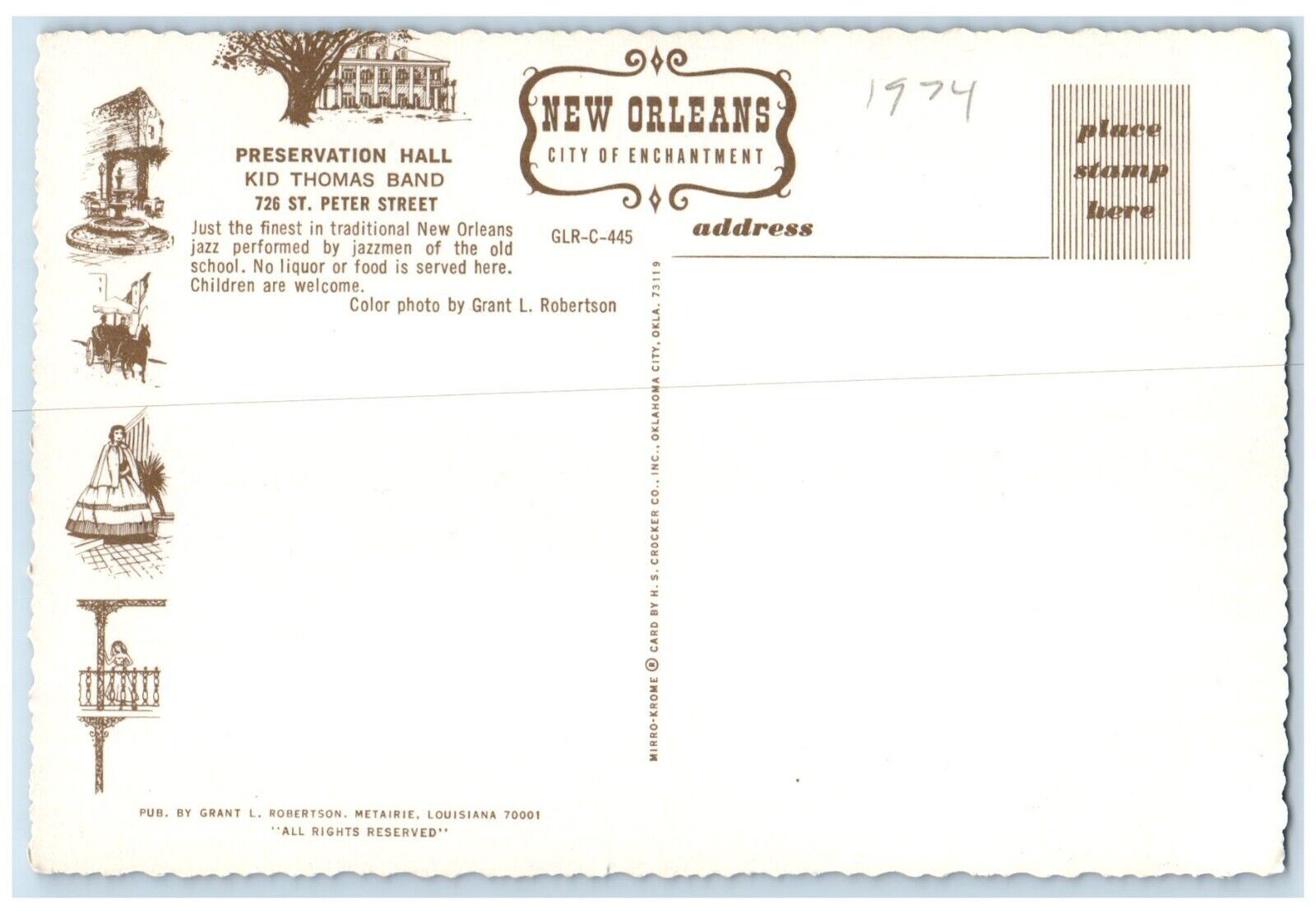 1960 Preservation Hall Kid Thomas Band St. Peter New Orleans Louisiana ...
