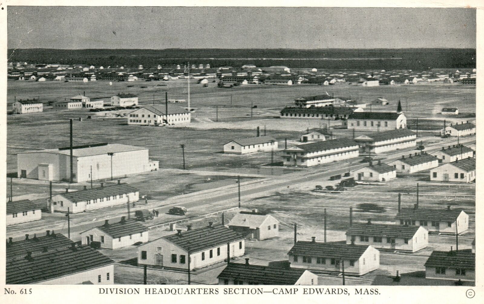 Vintage Postcard 1942 Division Headquarters Section Camp Edward ...