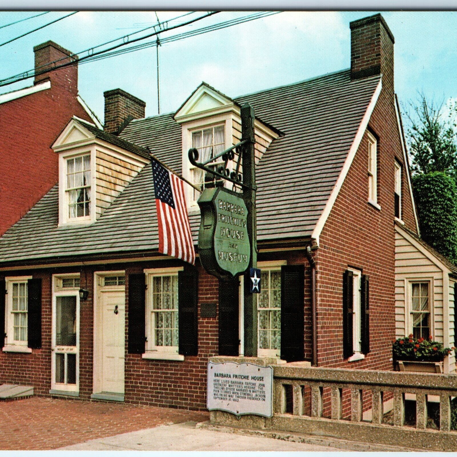 c1960s Frederick, MD Barbara Fritchie House Whittier Poem Downtown ...