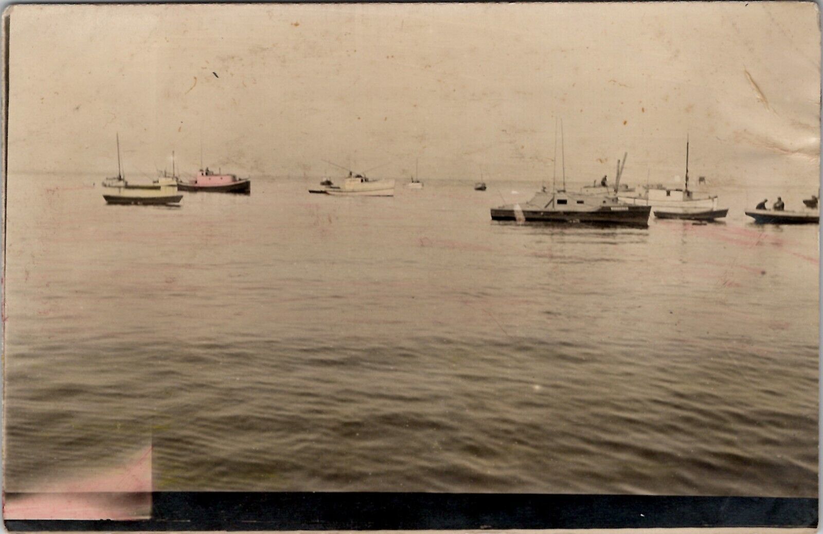 RPPC Boat Trawlers Fishing Water Cruisers Tinted Real Photo c1907 ...