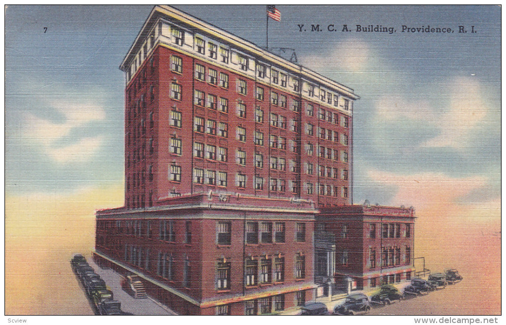 PROVIDENCE, Rhode Island, 1930-1940's; Y.M.C.A. Building, Classic Cars ...