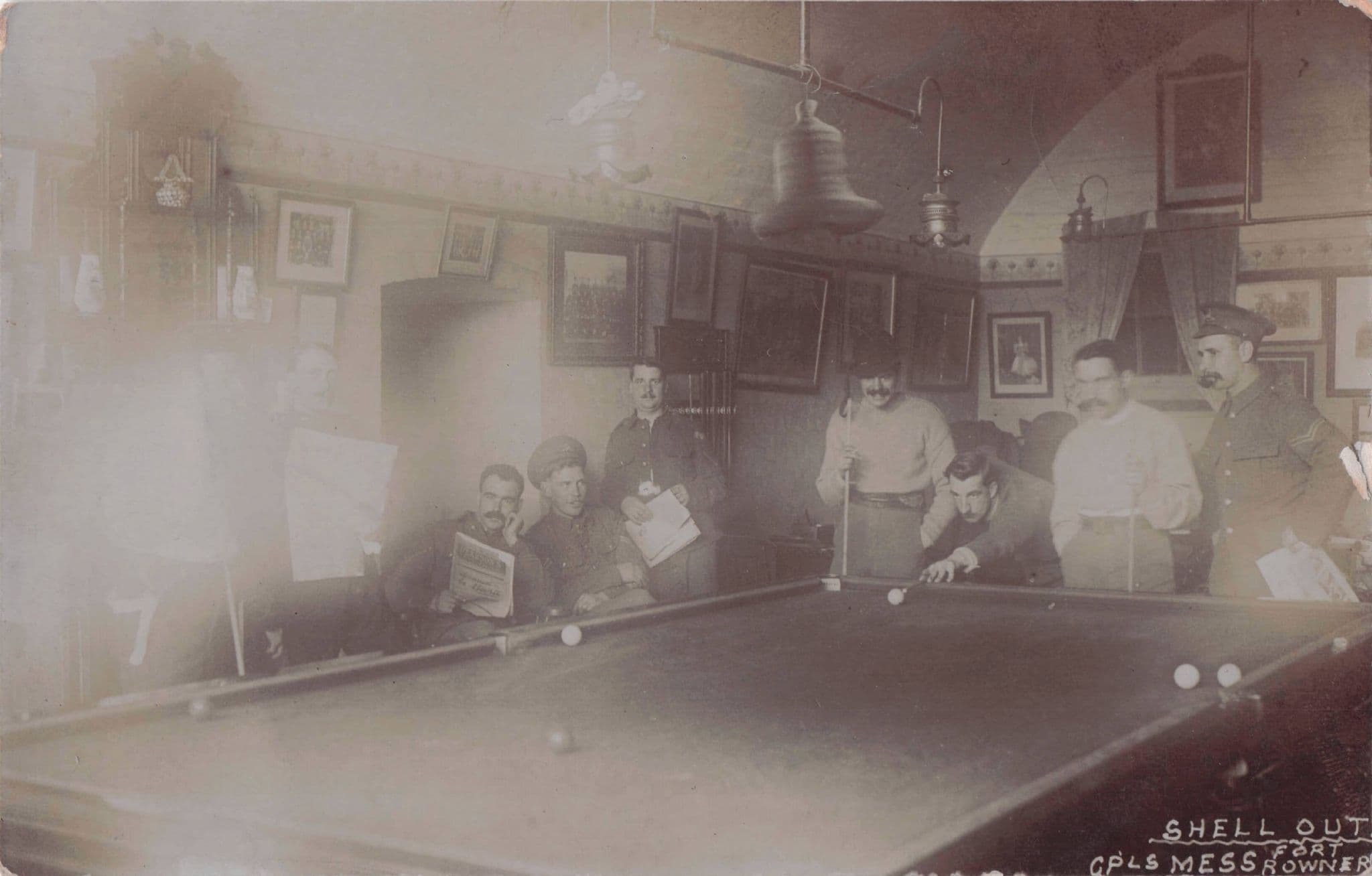 Soldier Signed Army Pool Billiards Table Fort Rowner Gosport WW1 RPC ...