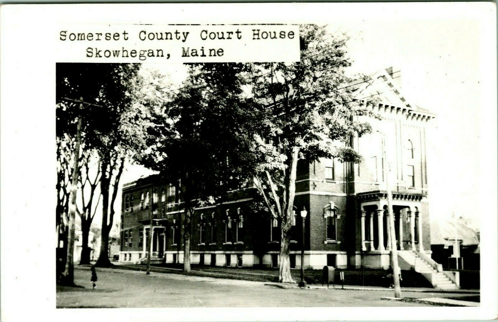 Vtg Tarjeta Postal 1920s RPPC Skowhegan Maine Me Somerset County Court ...