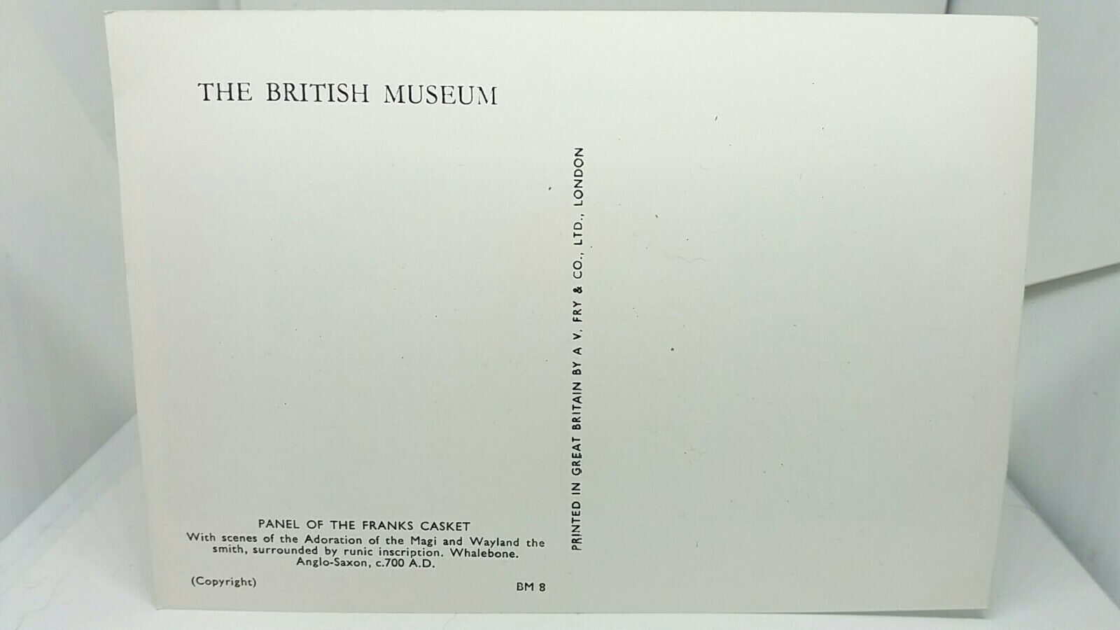 Vintage Postcard Panel of the Franks Casket Whalebone Anglo - Saxon ...