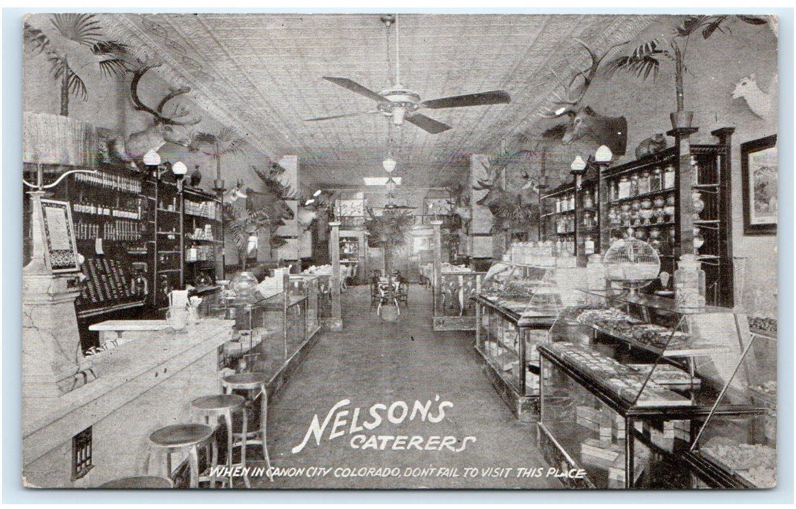CANON CITY, CO Colorado ~ Roadside NELSON'S CATERERS Interior c1910s ...