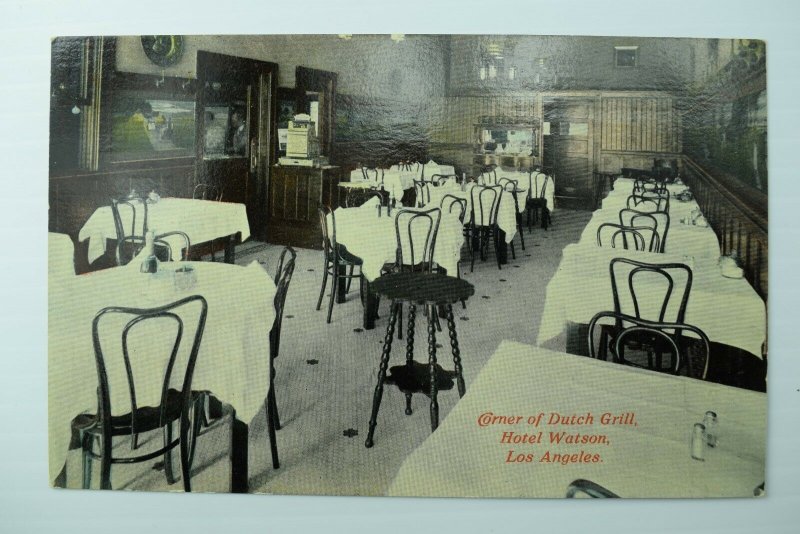1900-10 Dutch Grill Hotel Watson Los Angeles, CA Inside View Vintage ...
