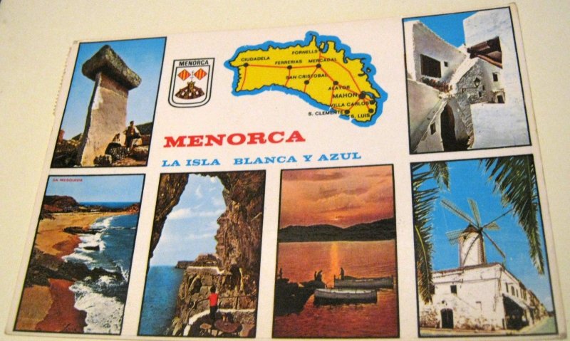 Spain Menora Map Blanca Y Azul 198 - posted | Europe - Spain - Other ...