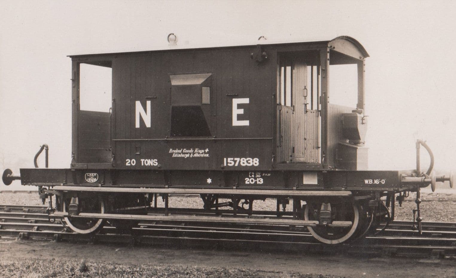 NER North Eastern Railway 20 Tons Brake Van Antique Real Photo Train ...