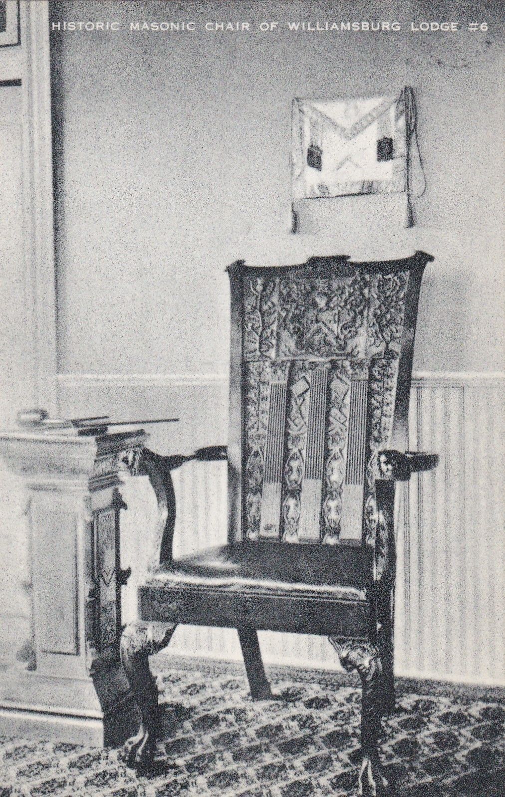 Virginia Williamsburg Historic Masonic Chair In Williamsburg Lodge ...