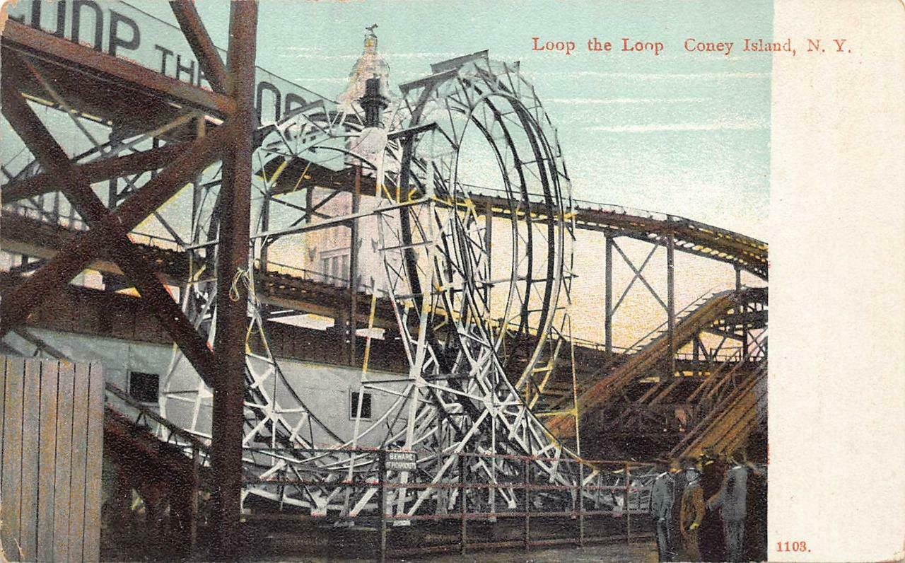 Loop the Loop Roller Coaster Coney Island New York Postcard (C. 1910 ...