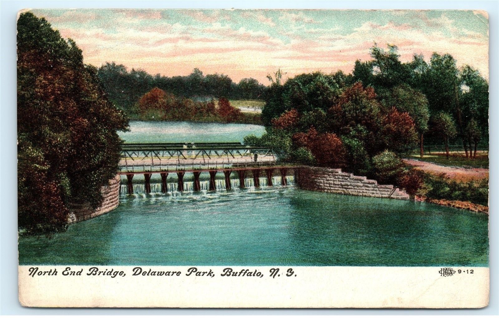 Spillway North End Bridge Delaware Park Buffalo New York NY Vintage ...