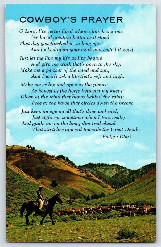 The Cowboy Poem- By James Barton Adams Gods Country Western Theme Linen ...