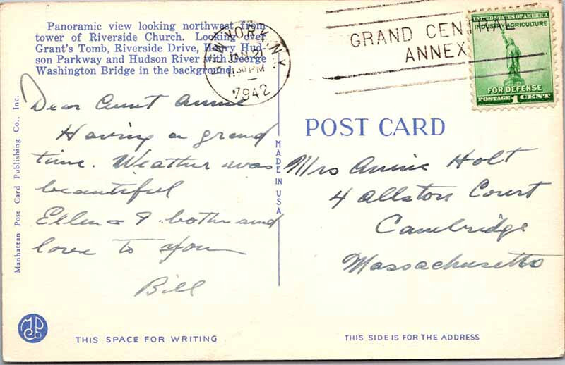 Postcard BRIDGE SCENE New York City New York NY AN0015 | United States ...