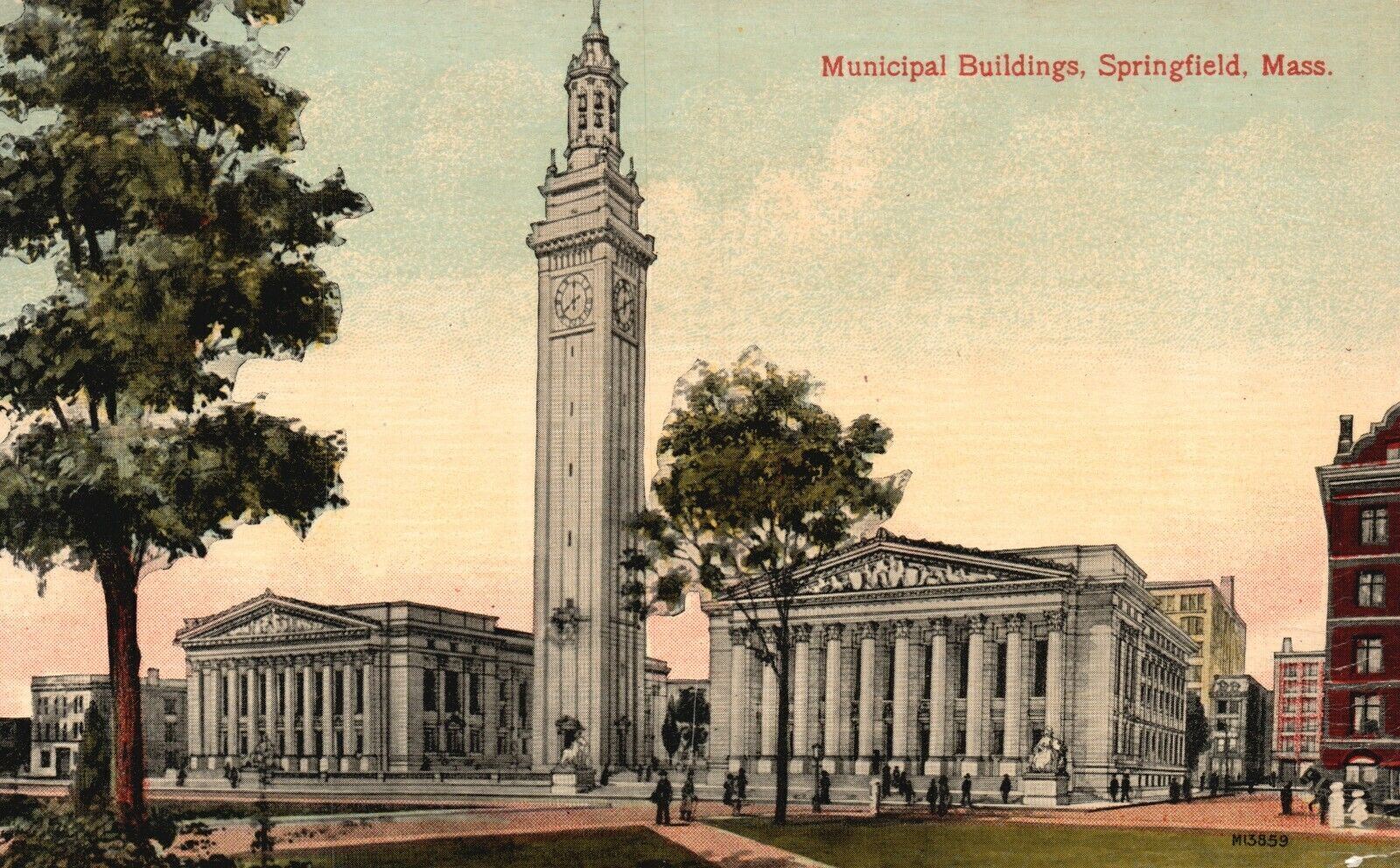 Vintage Postcard 1910's Municipal Buildings Springfield Massachusetts ...