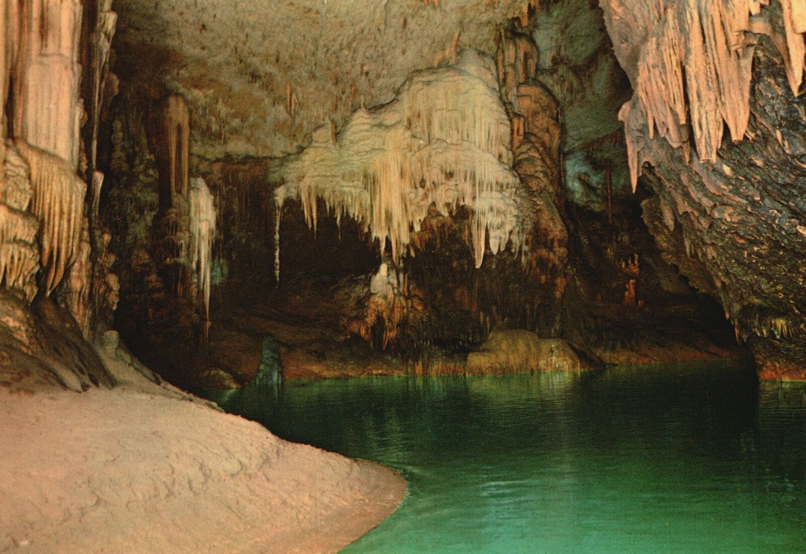 Vintage Postcard Jeita Grotto Limestone Caves Petrified Cascades Bayrut ...