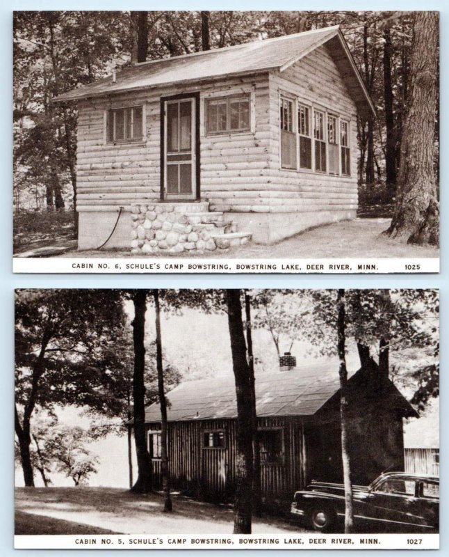 DEER RIVER, MN ~ Bowstring Lake SCHULE'S CAMP BOWSTRING Log Cabin 1950s ...