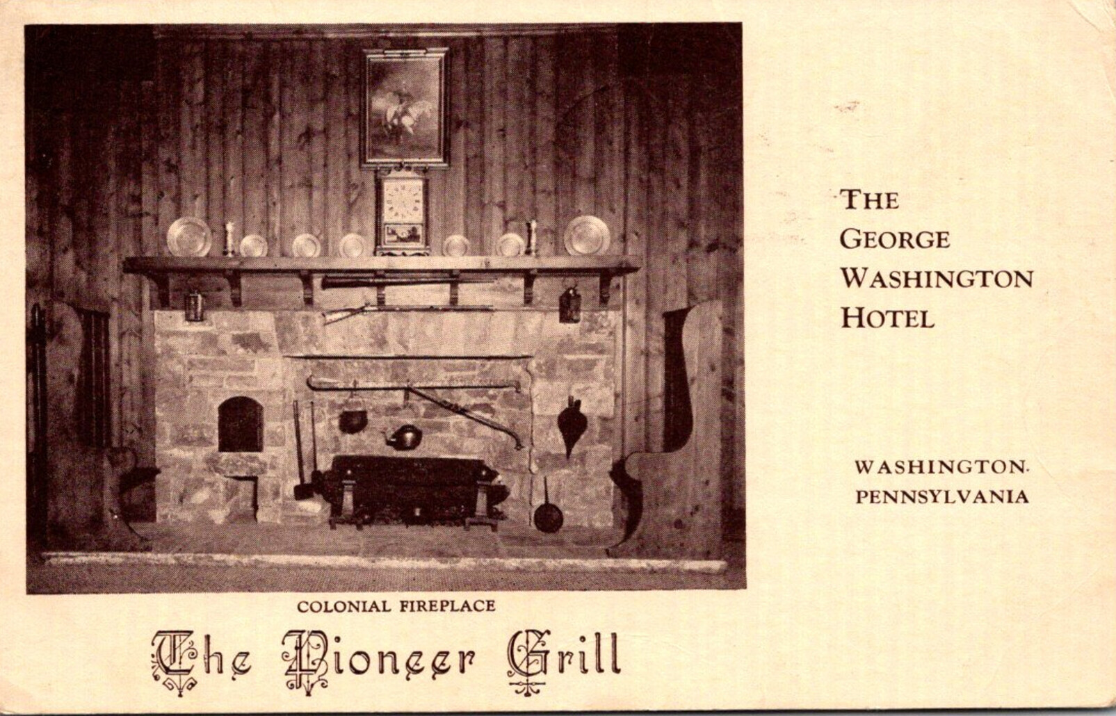 Pennsylvania Washington George Washington Hotel The Pioneer Grill ...
