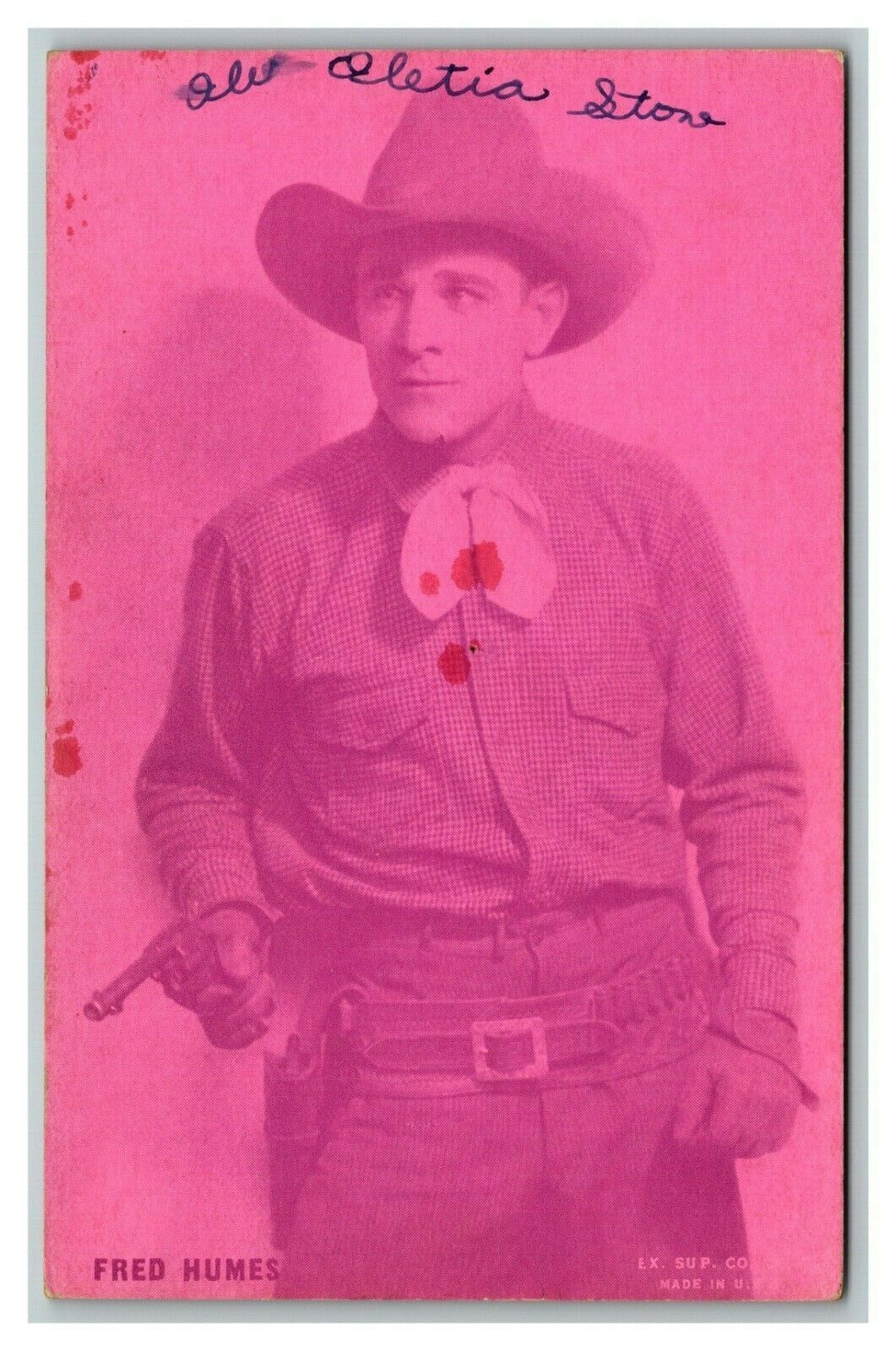 Vintage 1920's Arcade Postcard Fred Humes Holding Gun Dyed Pink | Other ...