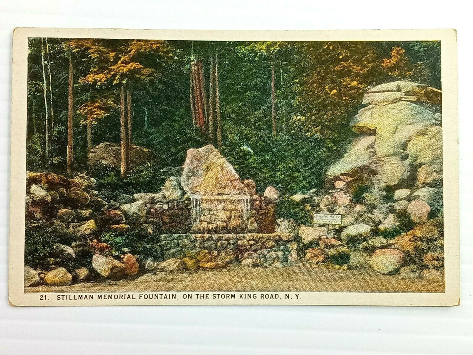Vintage Postcard 1920's Stillman Memorial Fountain on the Storm King RD ...